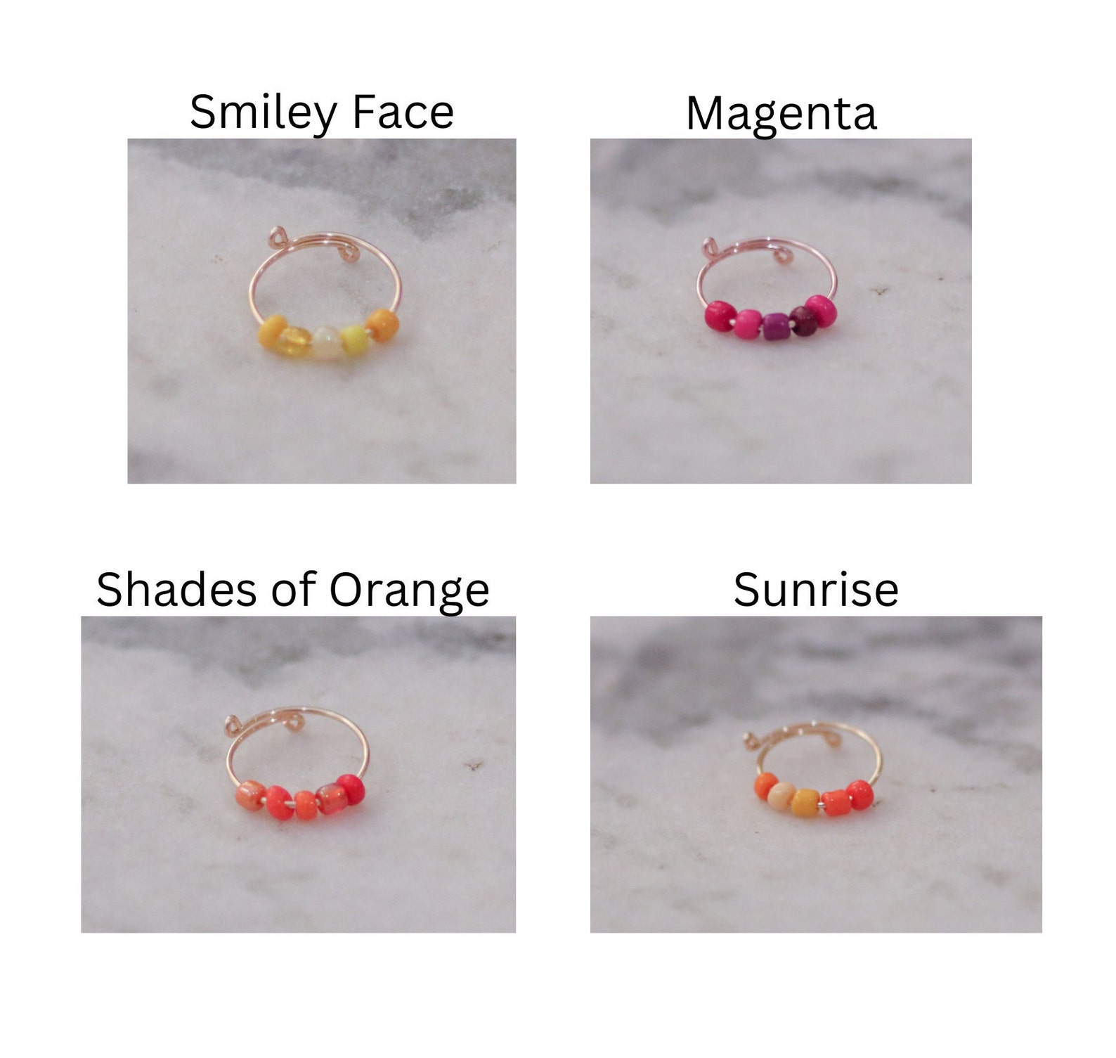 Fidget Ring Bead SET OF 3 Worry Rings for Anxiety Ring With Beads ...