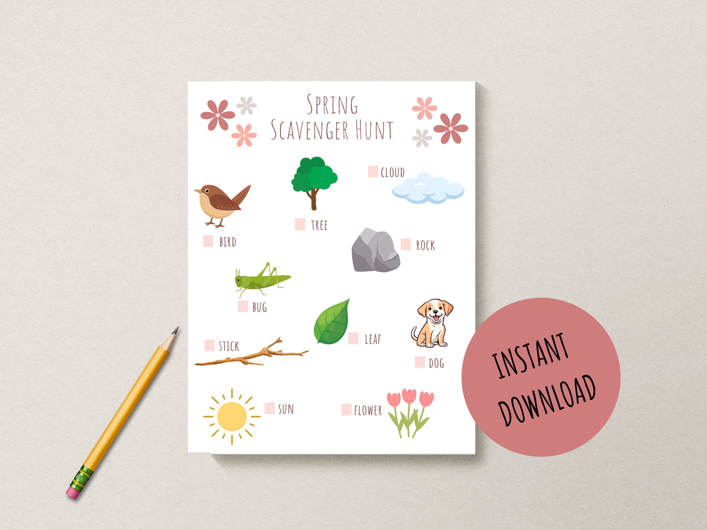 Spring Scavenger Hunt Worksheet, Nature Hunt, Pre-k Spring Activity ...