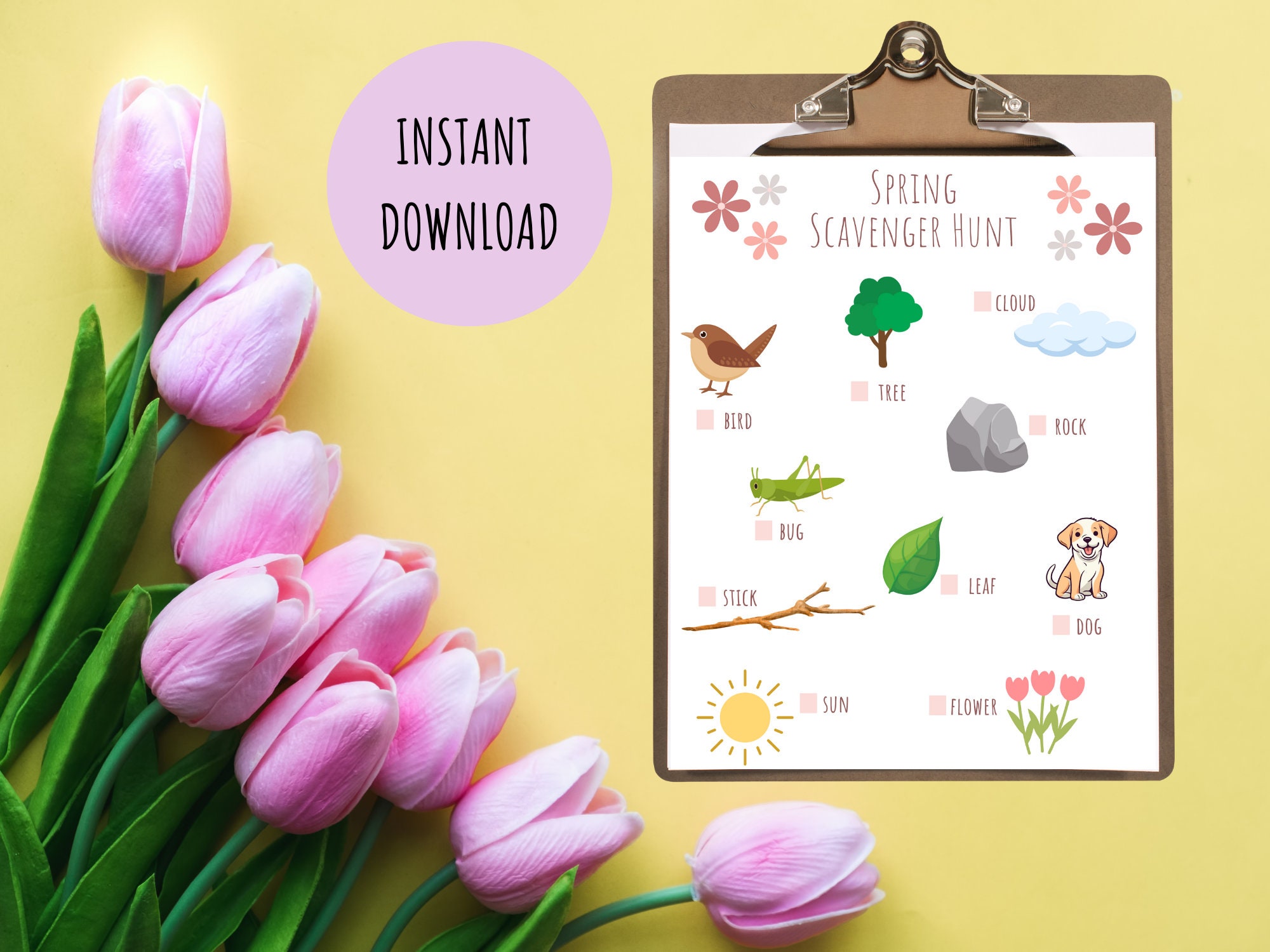 Spring Scavenger Hunt Worksheet, Nature Hunt, Pre-k Spring Activity ...