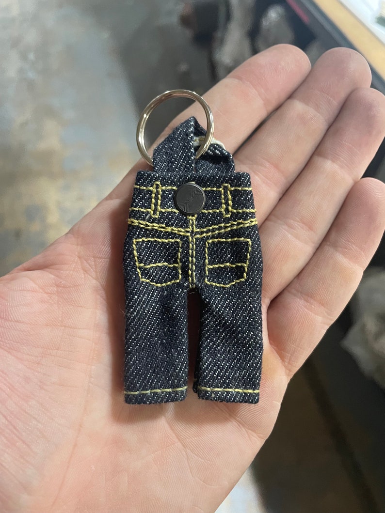 Real Gold, Selvedge Tiny Pants Keychain W/ Chainstitch Hem - Etsy