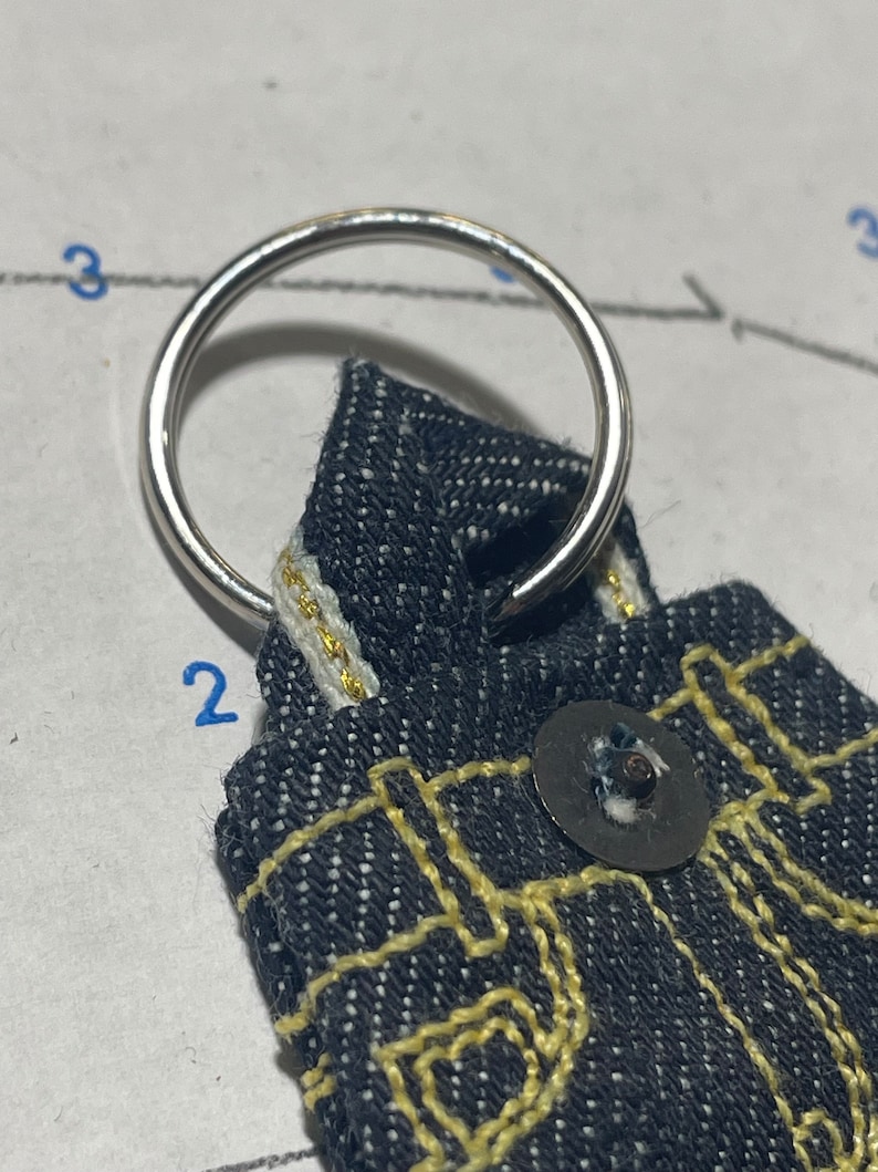 Real Gold, Selvedge Tiny Pants Keychain W/ Chainstitch Hem - Etsy
