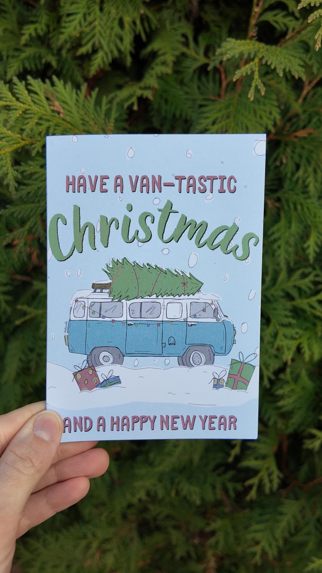 Weihnachtskarte Stulle, Matt, UAZ 452, Buchanka / буханка Auf Blumenwiese A6 | Geschenk | Karte ...