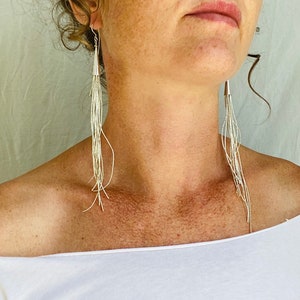Long Liquid Silver Earrings. .99 Silver - Etsy