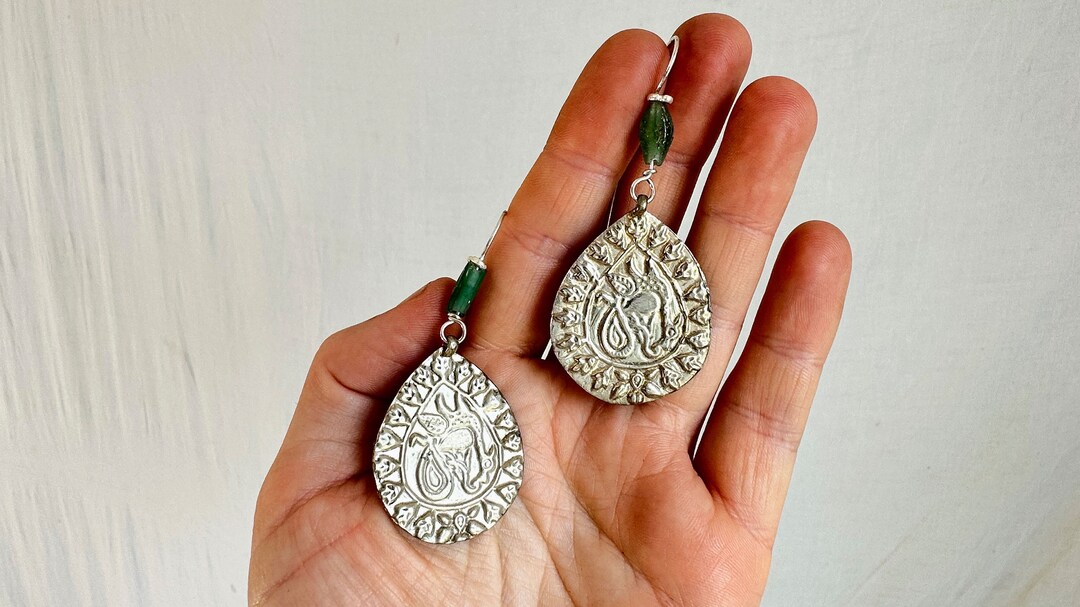 Kuchi Earrings From Old Molds. Silver Plated. Silver Ear Wires. 1166 - Etsy