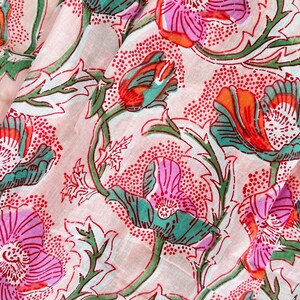 Lightweight Cotton Robe. Floral Block Printed. up to XL - Etsy