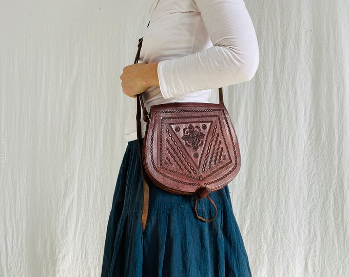 Vtg Moroccan Leather Purse. Adjustable Strap. 0181 - Etsy