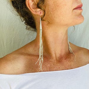 Long Liquid Silver Earrings. .99 Silver - Etsy