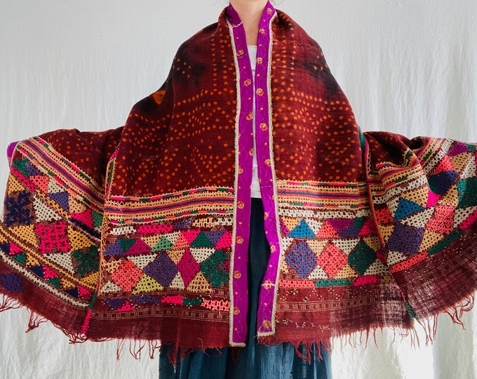 Vintage Rabari Wool Shawl & Throw. Embroidered 0185 - Etsy
