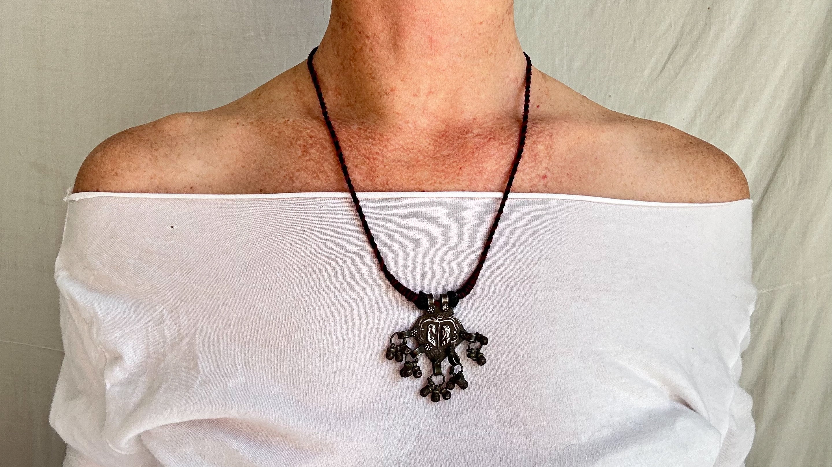 Antique Hindu Goddess Feet Amulet Necklace. Adjustable Length. 1051 - Etsy