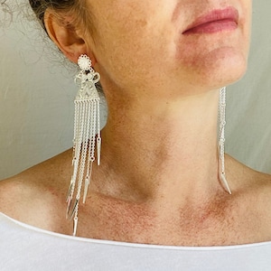 Long Silver Hmong Dangle Earrings. 0111 - Etsy