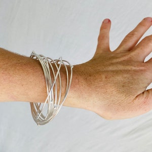 Sterling Silver Multi-bangles Bracelet. Thailand - Etsy