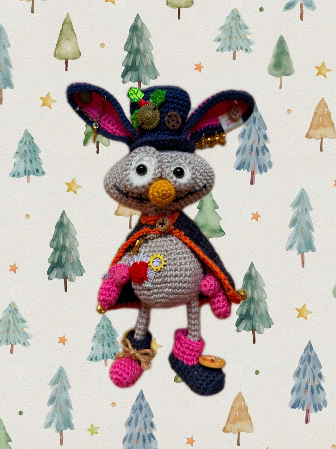 Fritz From Clockwork Hollow – Handmade Steampunk Crochet Bunny – One-of ...