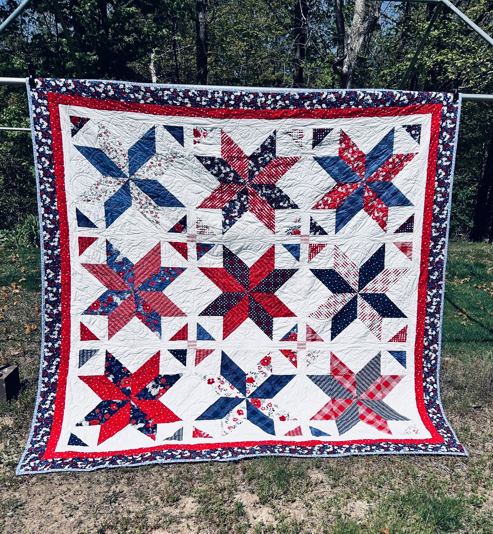Patriotic Dashing Stars Quilt - Etsy