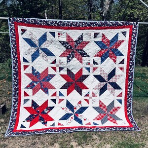 Patriotic Dashing Stars Quilt - Etsy