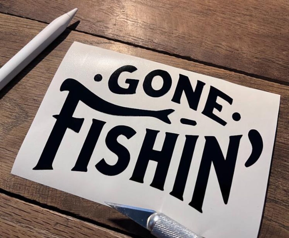 Gone Fishin Decal - Etsy