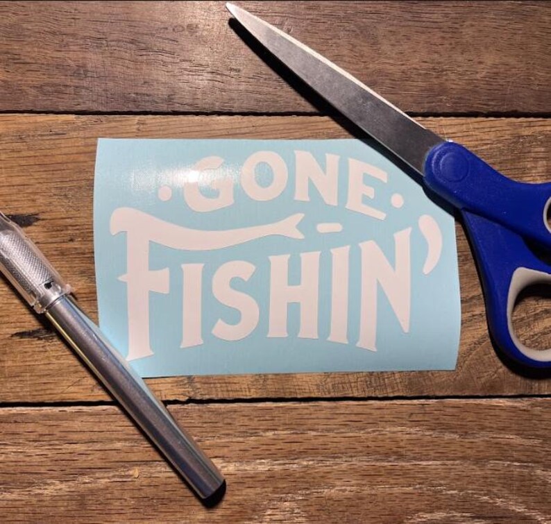 Gone Fishin Decal - Etsy