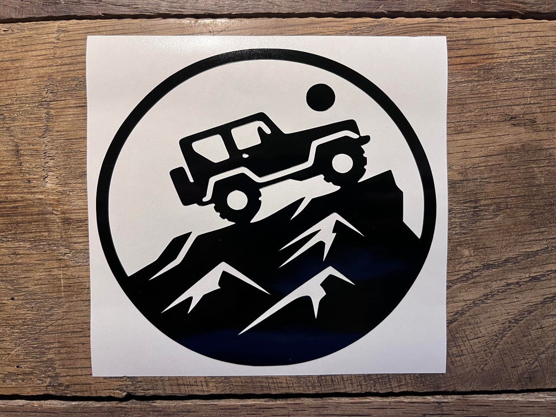 Mountain Jeep Decal - Etsy