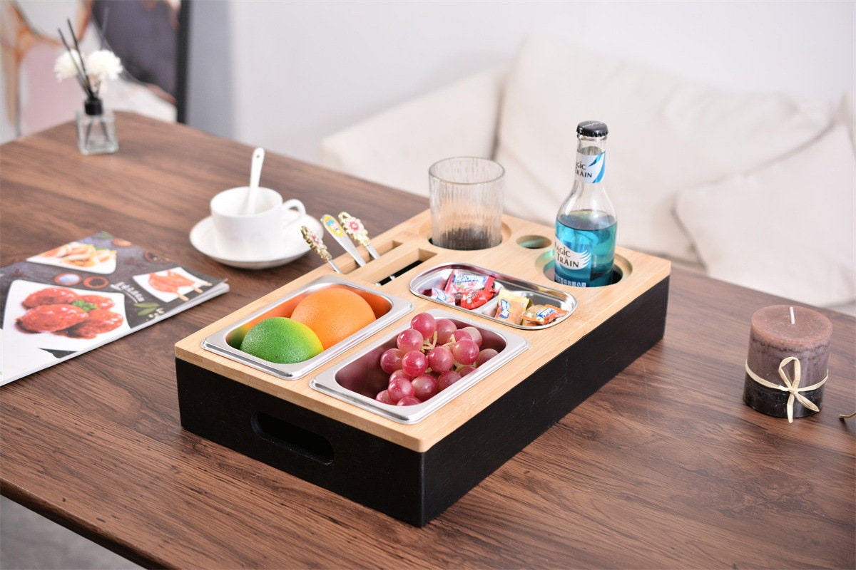 Mini Snacks Couchbar With Plates for Snack Couch Butler Sofa Tray Snack ...