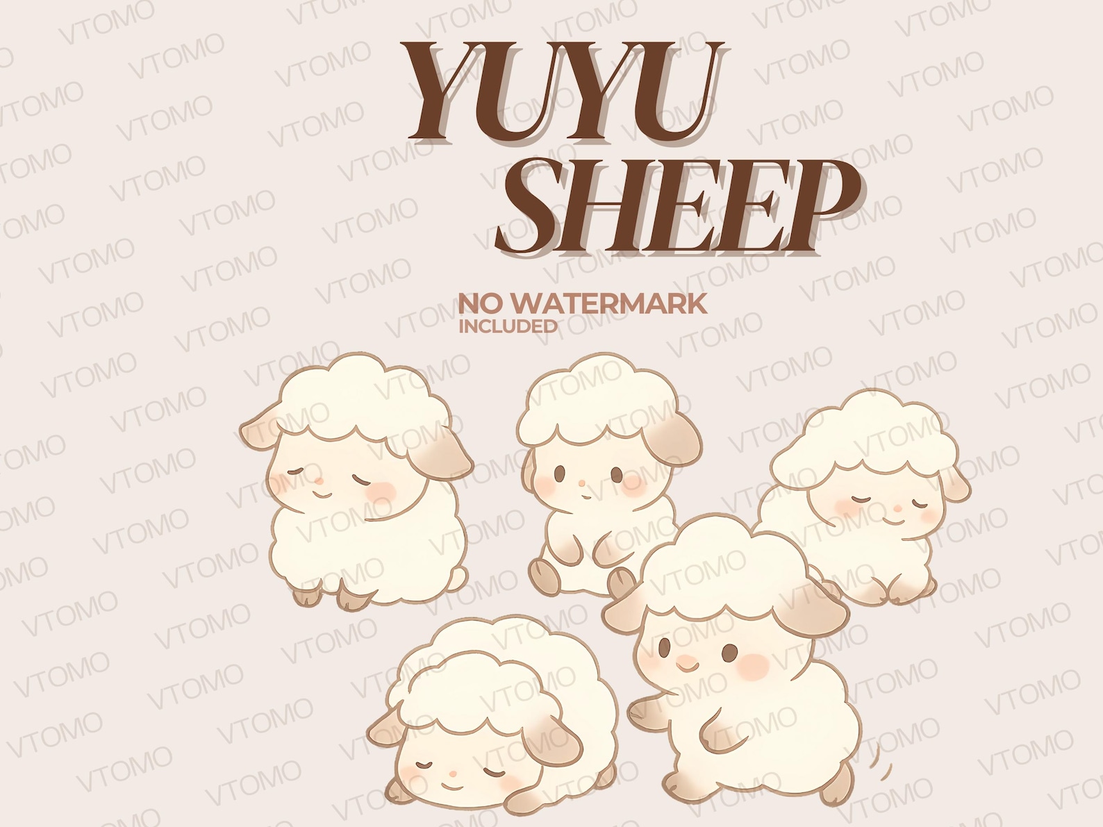 Yuyu Cozy Sheep Pngtuber Asset | Minimalist Chibi Vtuber Pet Overlay ...