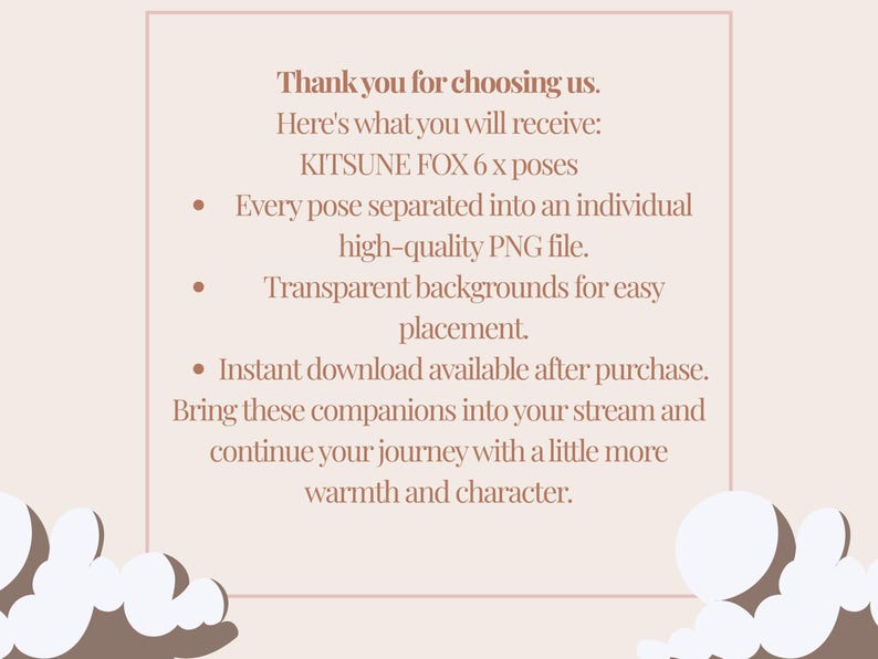Kitsu Cozy Fox Pngtuber Asset | 5 PNG Poses | Fantasy Chibi Vtuber ...
