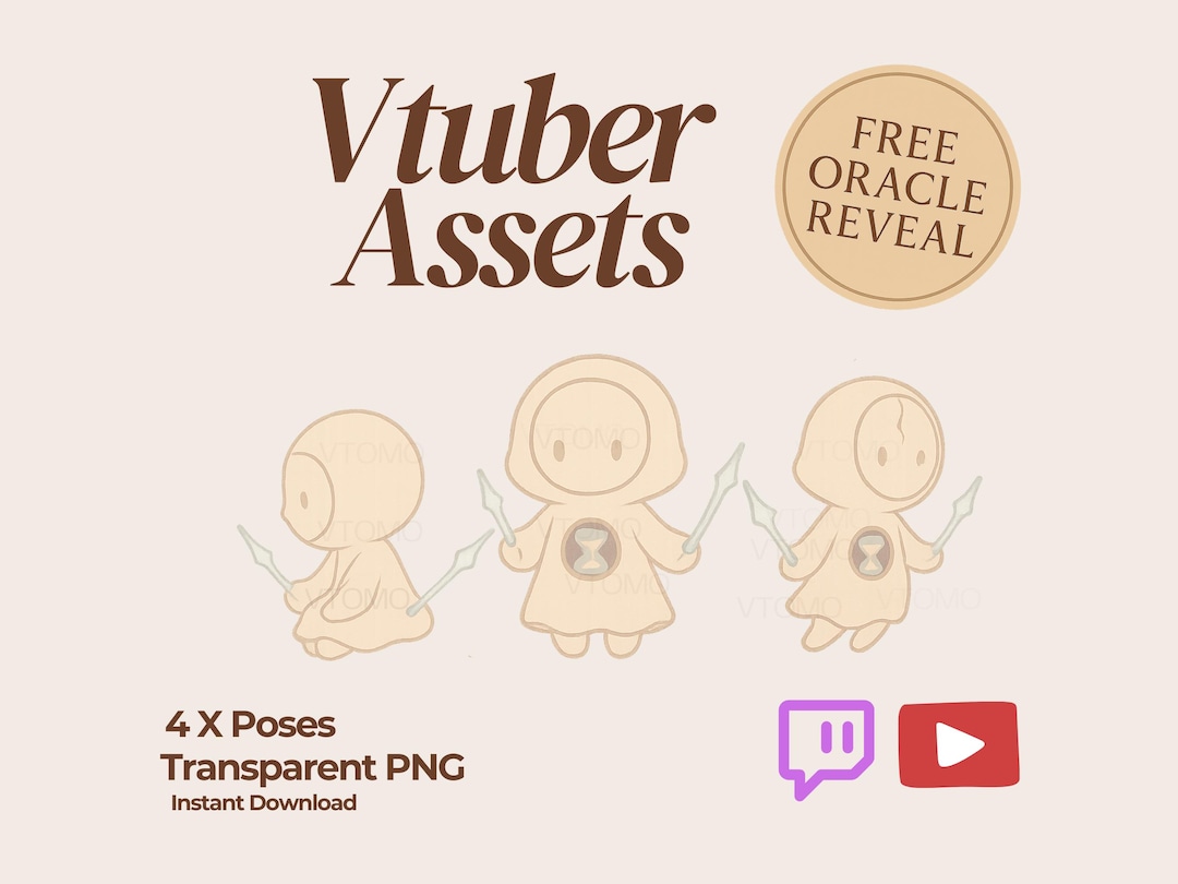 Clockwraith Pngtuber Model | 5 Pose Premade Vtuber Avatar | Chibi Time ...