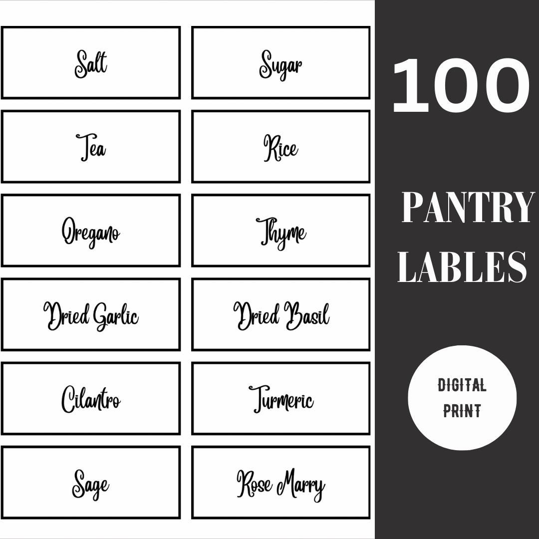 100 Minimalist Pantry Labels – Printable Kitchen Organization Stickers ...
