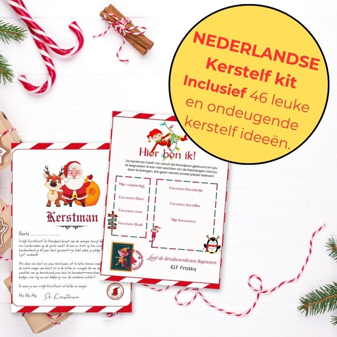 DIY Kerstelf Kit Nederlandse Kerst Elf Kersttraditie Kerstactiviteit ...