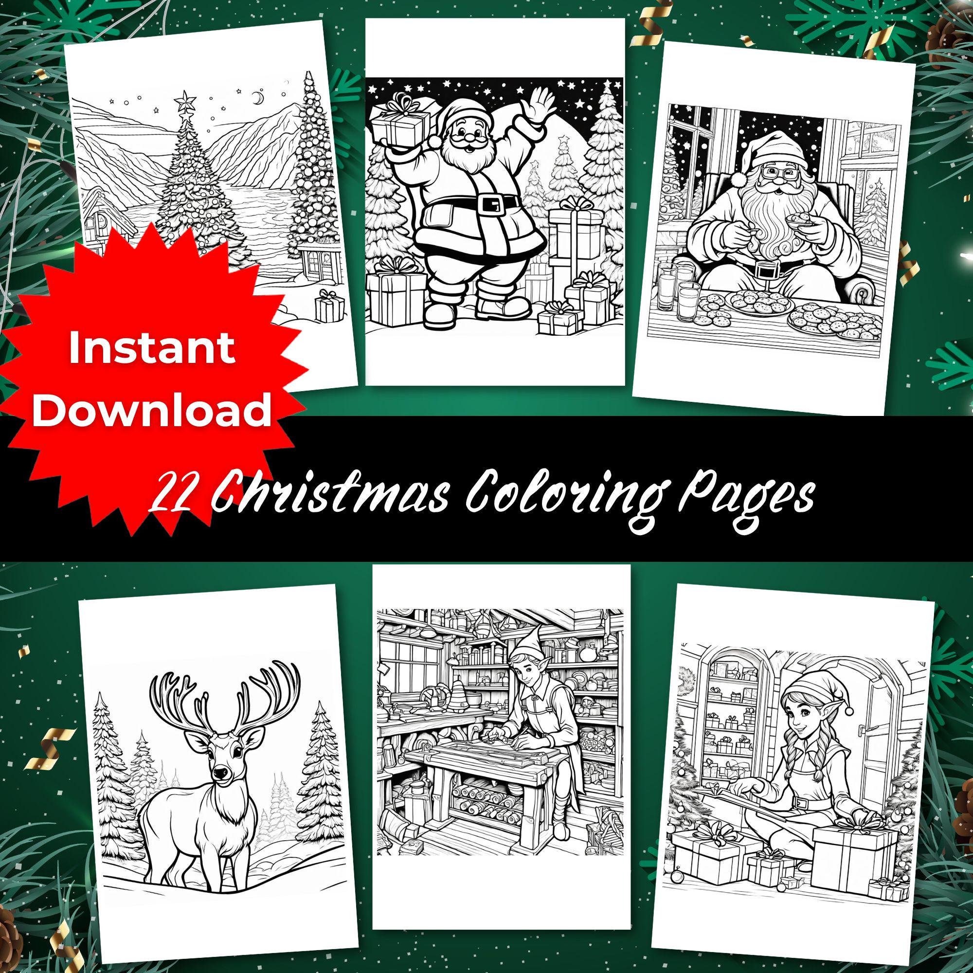 Christmas Coloring Pages, Holiday Winter Coloring, Christmas Activity ...