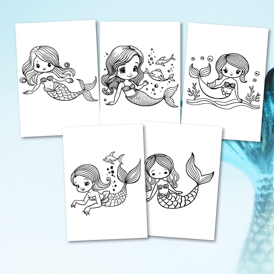 25 Mermaid Coloring Book Pages Printable Mermaid Coloring Pages for ...