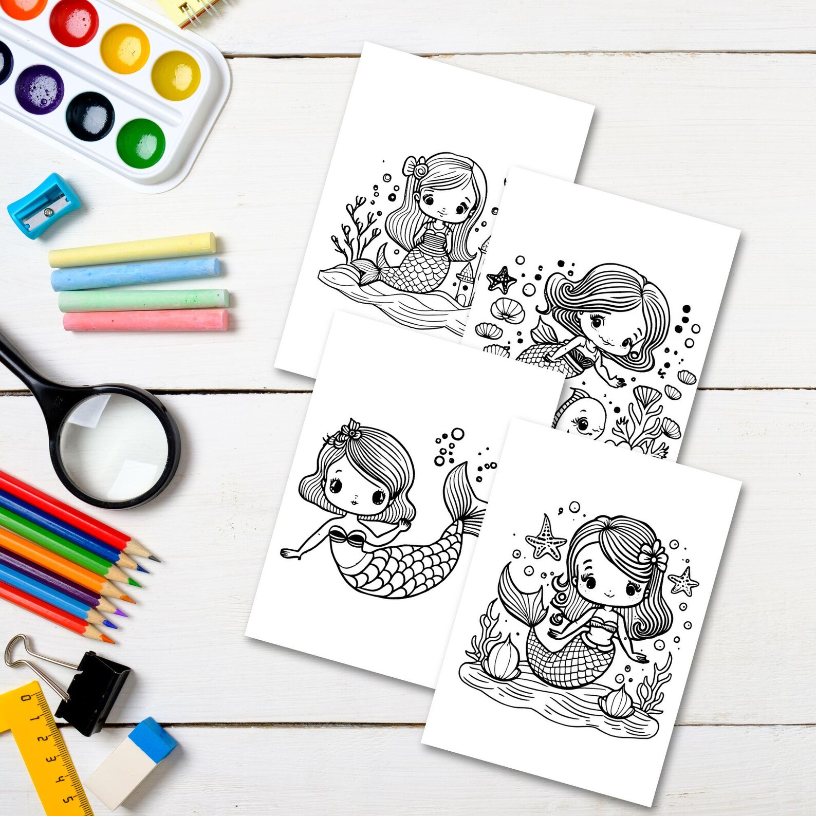 25 Mermaid Coloring Book Pages - Printable Mermaid Coloring Pages for ...