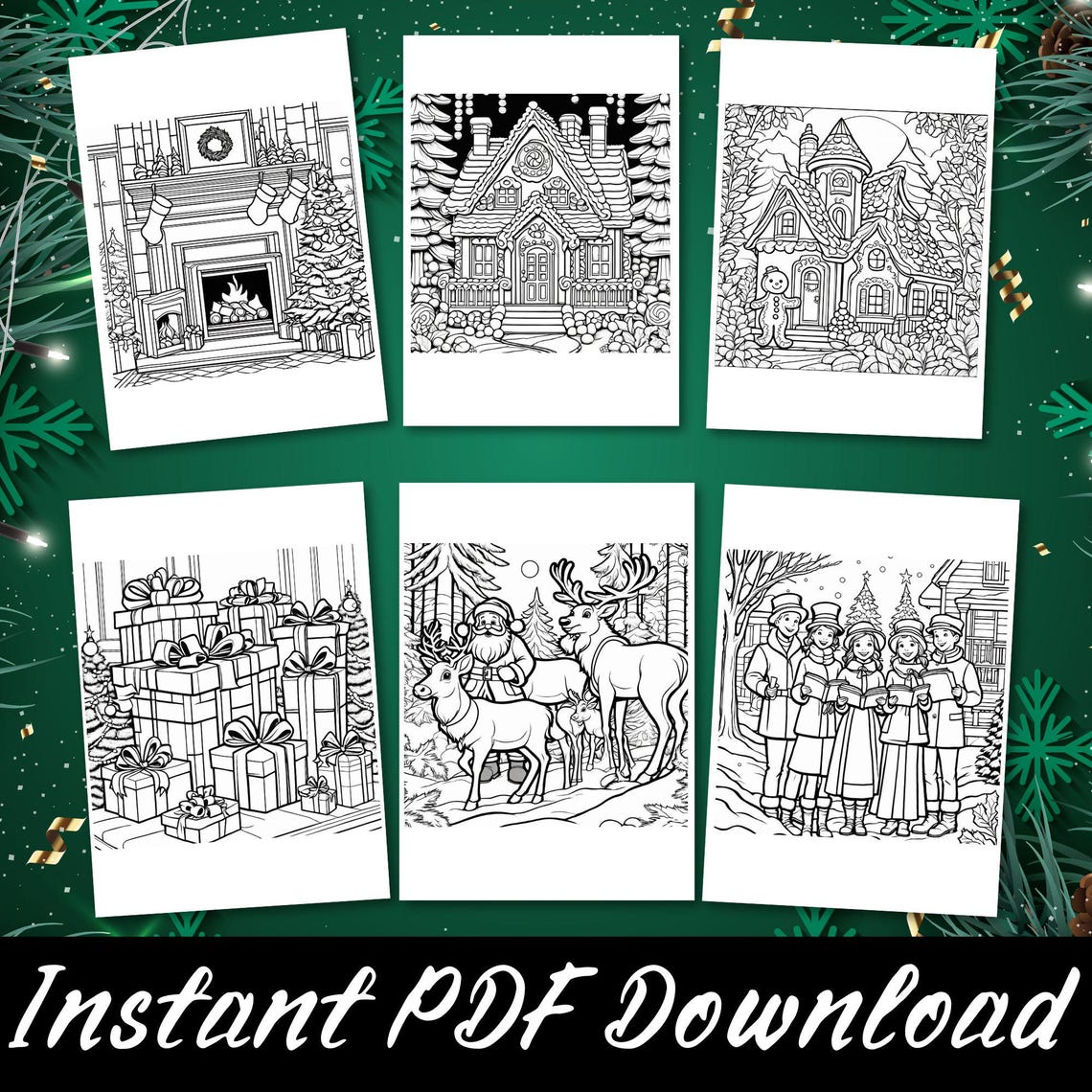 Christmas Coloring Pages, Holiday Winter Coloring, Christmas Activity ...