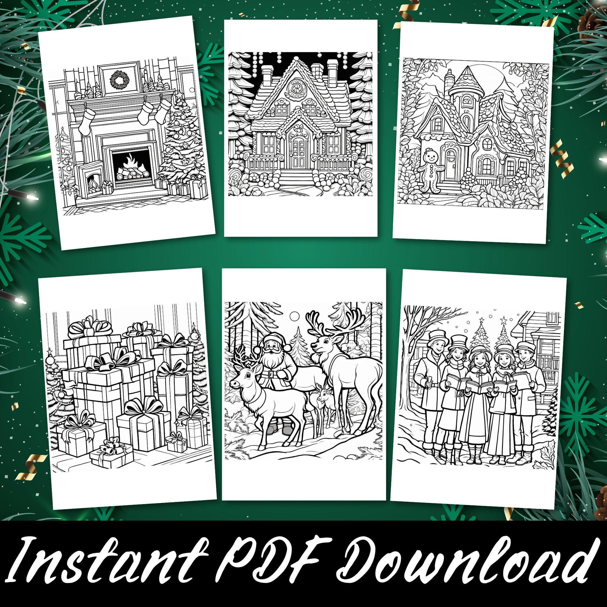 Christmas Coloring Pages, Holiday Winter Coloring, Christmas Activity ...