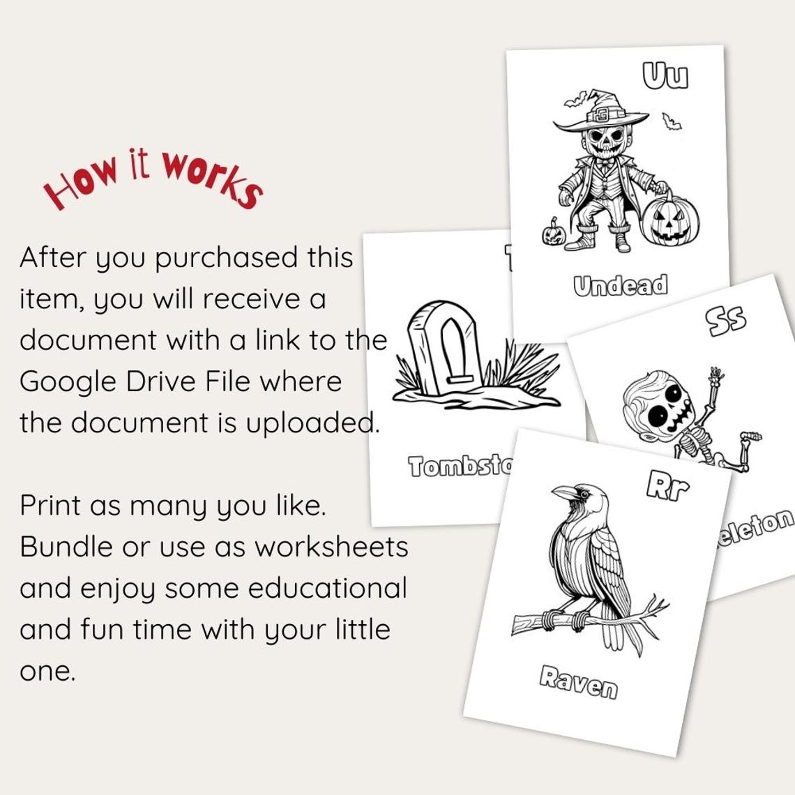 ABC Coloring Book Halloween, ABC Book, Alphabet Coloring Book, Activity ...