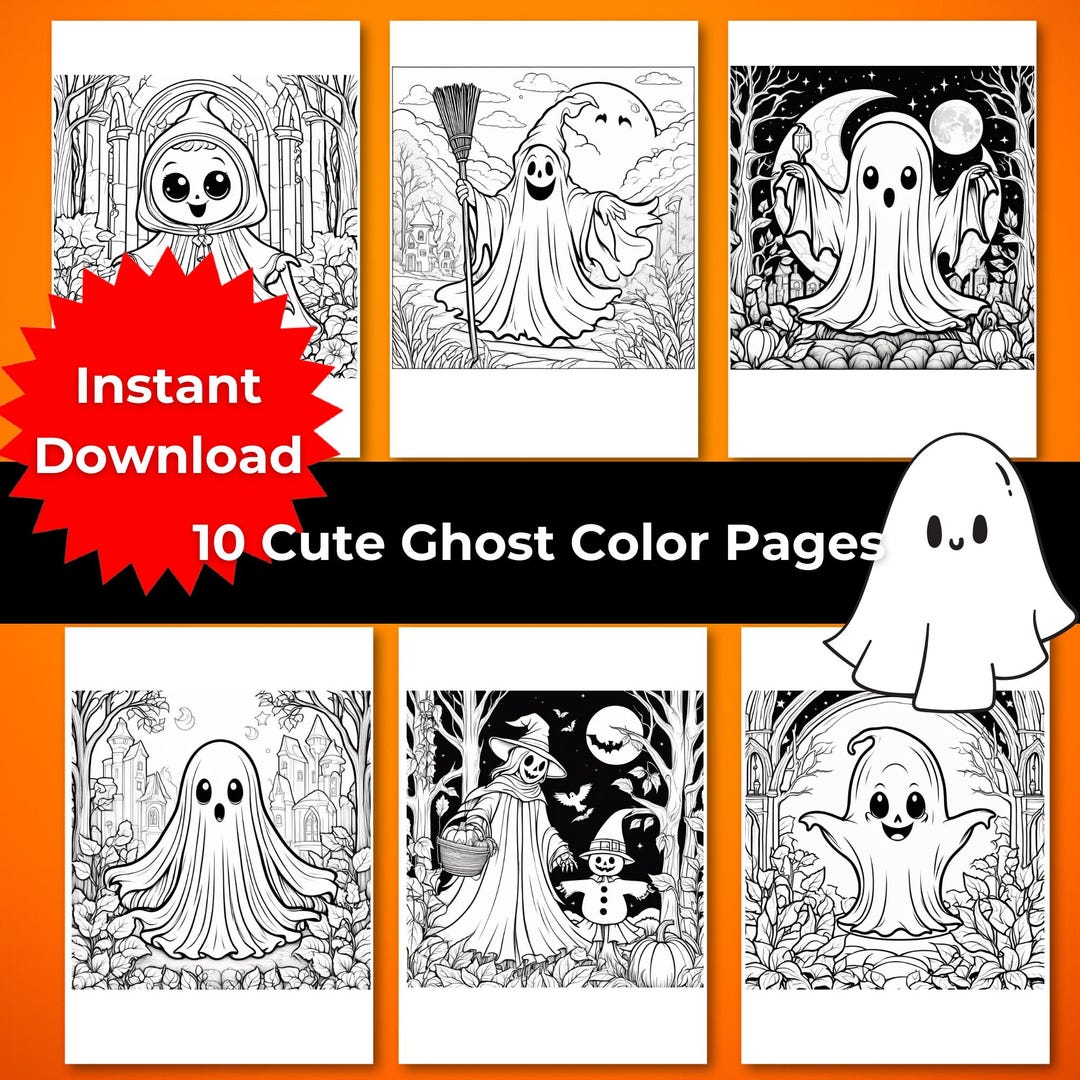 Cute Halloween Ghost Coloring Pages, Halloween Coloring Pages ...