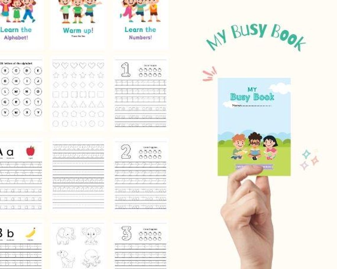 Busy Book Printable | Quiet Book | Preschool Workbook | Alphabet Busy ...