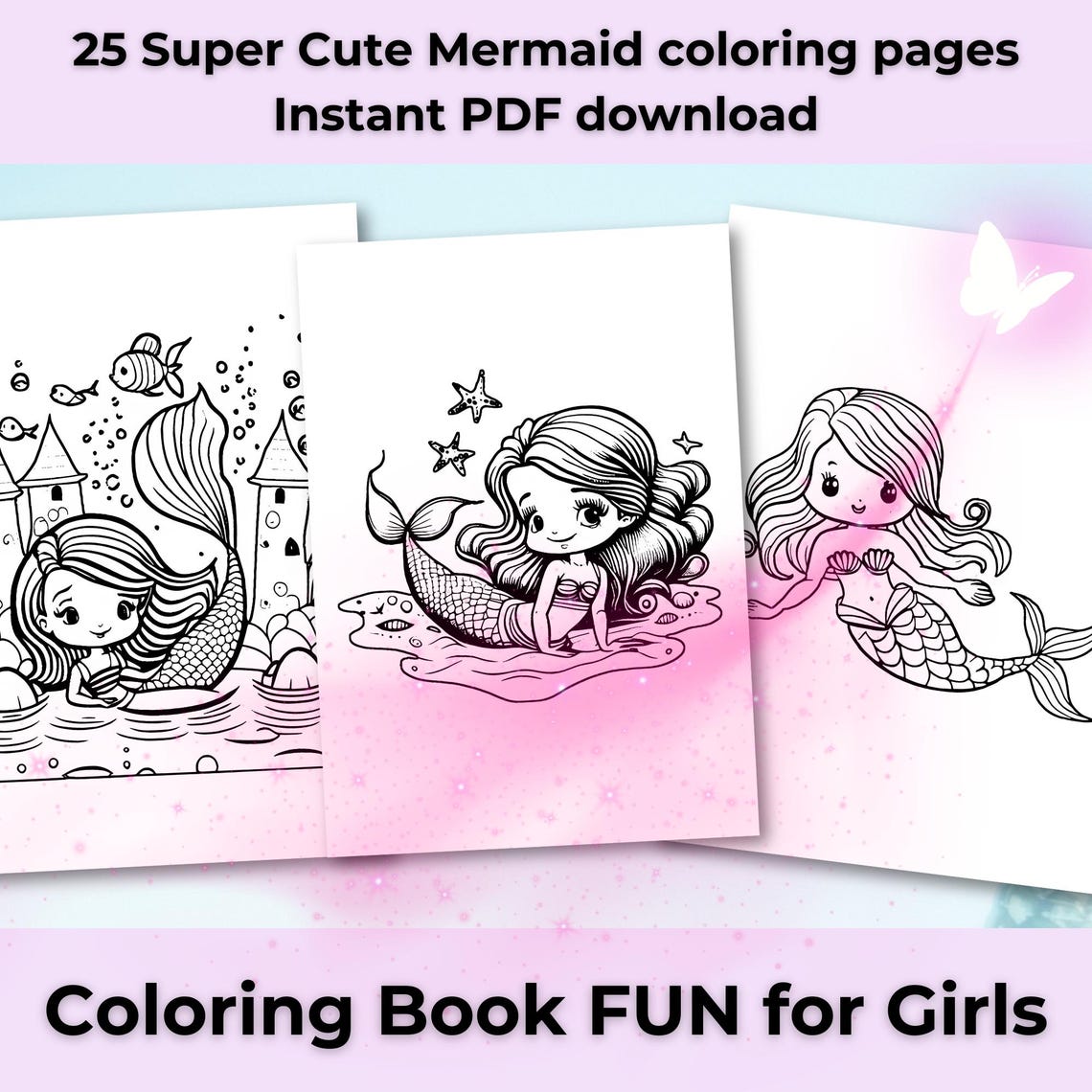 25 Mermaid Coloring Book Pages Printable Mermaid Coloring Pages for ...