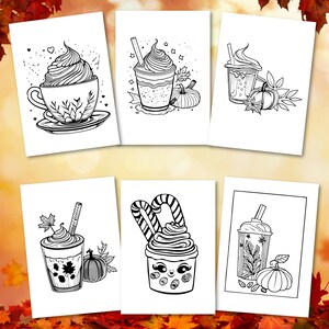 Pumpkin Spice Coloring Page, Fall Coloring Page, Coffee Coloring Page ...