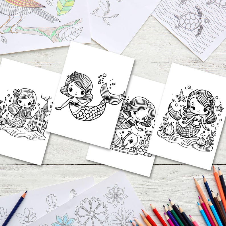 25 Mermaid Coloring Book Pages Printable Mermaid Coloring Pages for ...