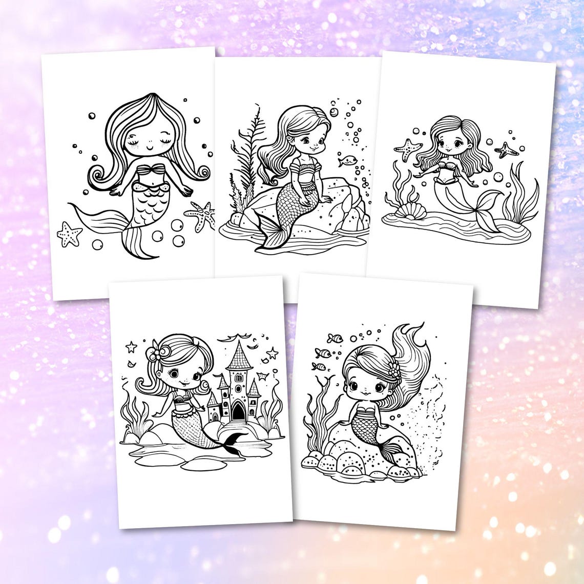 25 Mermaid Coloring Book Pages - Printable Mermaid Coloring Pages for ...