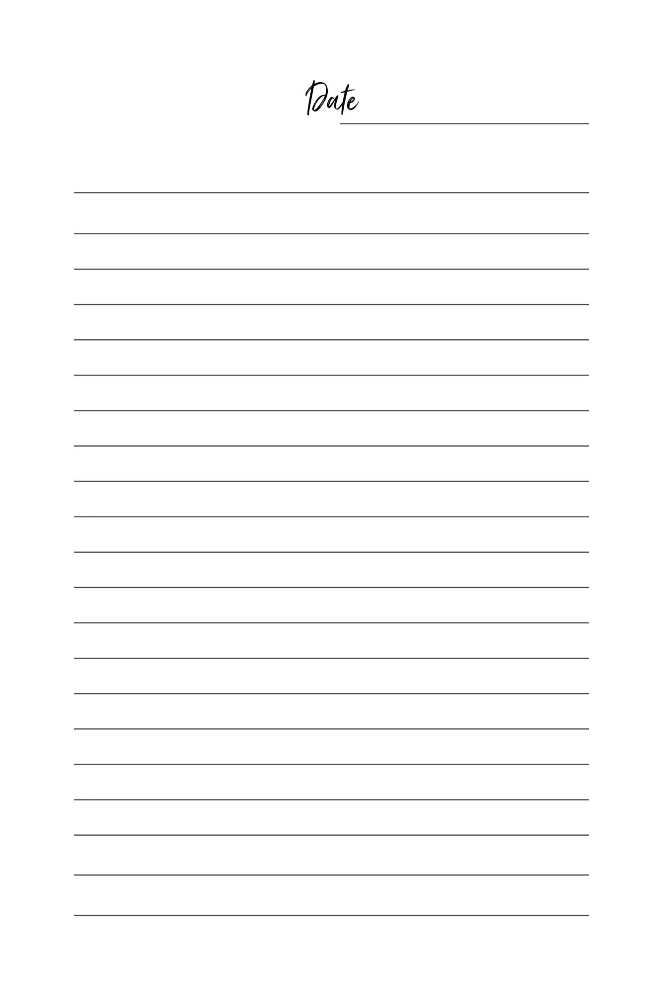 Lined Paper for 5.5 X 8.5 Size - Etsy