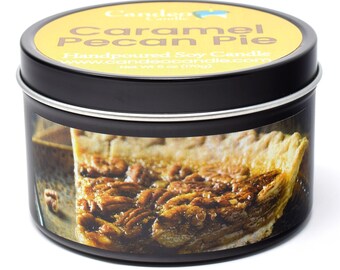 Pecan Pie Scented Soy Candle in 6oz & 8oz Tins Candle Tins Aromatherapy ...