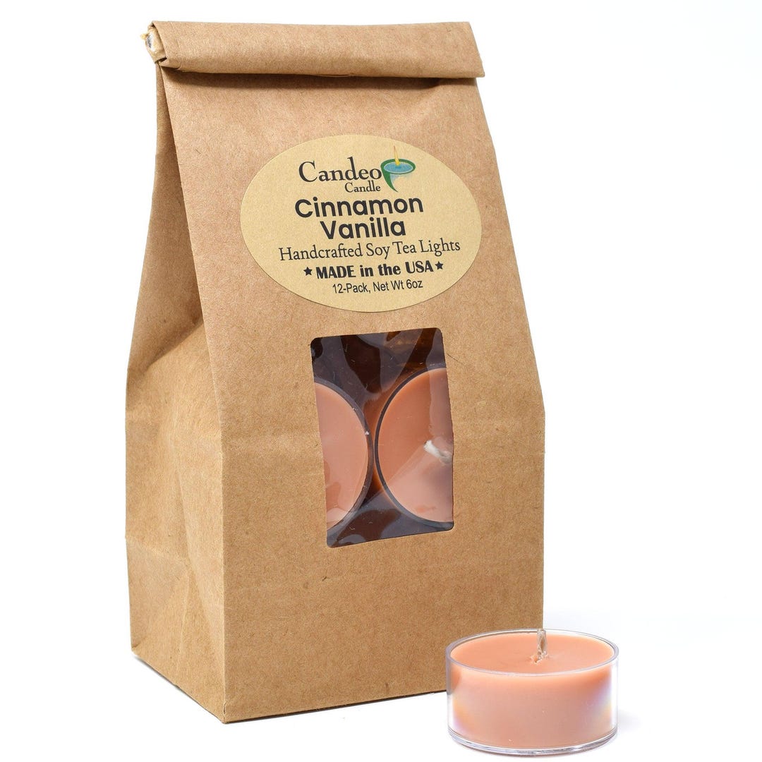 Cinnamon Vanilla, Soy Tea Light 12-pack - Etsy