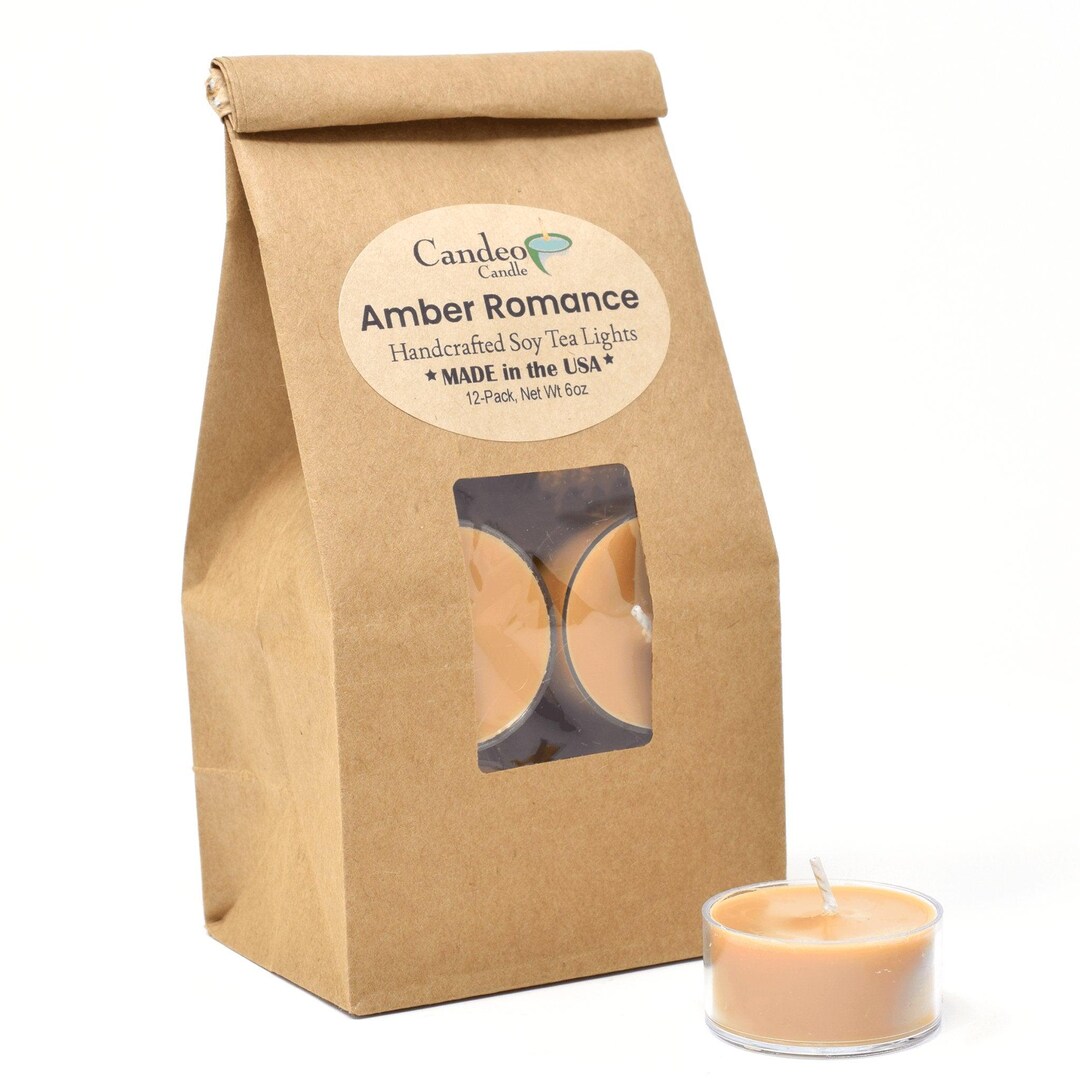 Amber Romance, Soy Tea Light 12-pack - Etsy