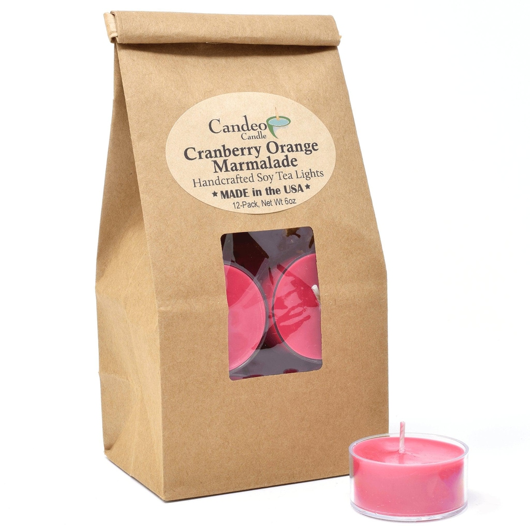 Cranberry Orange Marmalade, Soy Tea Light 12-pack - Etsy