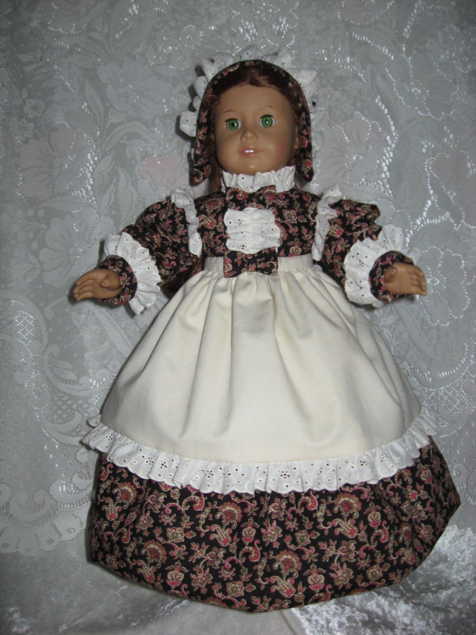 Colonial Dress, Cap and Apron for American Girl Doll With Accessories ...