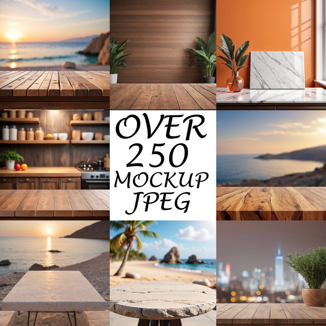 Bundle of Over 250 Table Backgrounds-tabletop Mockup-background Mockup ...