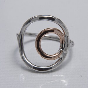 Solid Sterling Silver and Copper Bird's Eye Ring - Etsy