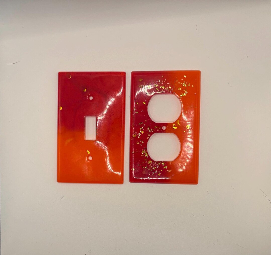 Custom Set of 2 Resin Single Switch Outlet Cover and Double Power ...