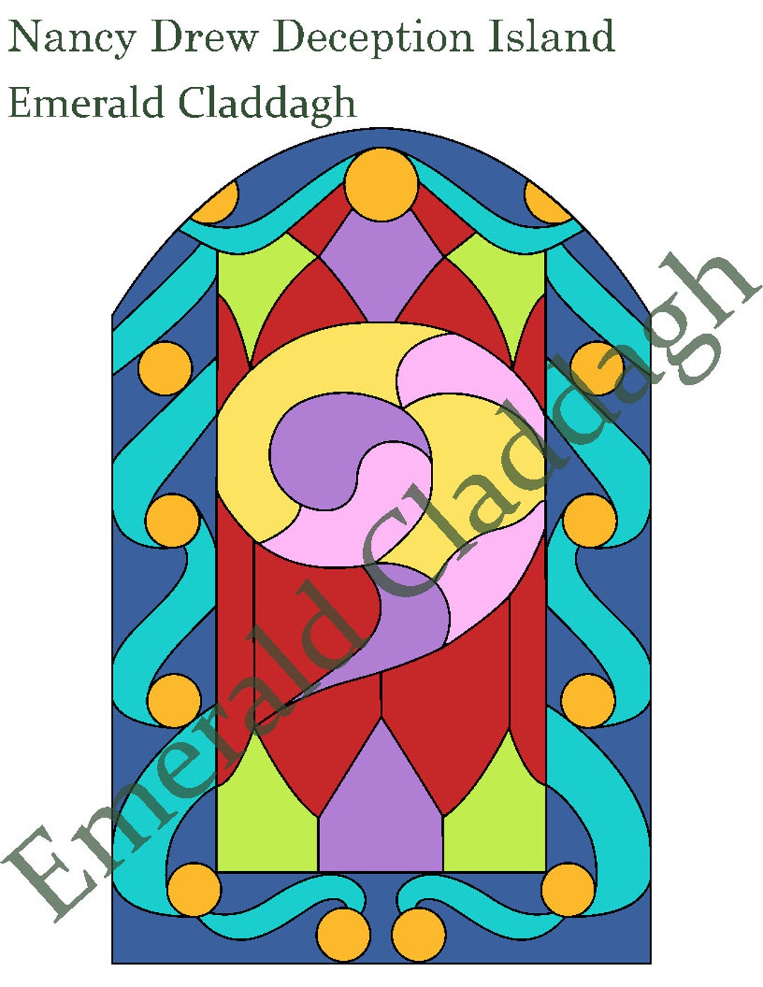 Hot Kettle Cafe Stained Glass Window Pattern From Nancy Drew Danger on ...