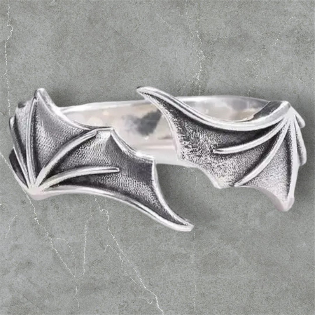 Retro Angel Demon Wing Couples Rings Vintage Punk Hip Hop Jewelry - Etsy